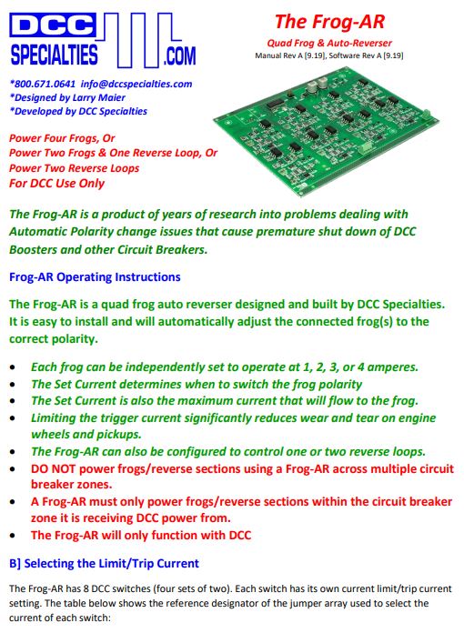 DCC Specialties Frog-AR Quad Output Frog Auto-Reverser ...