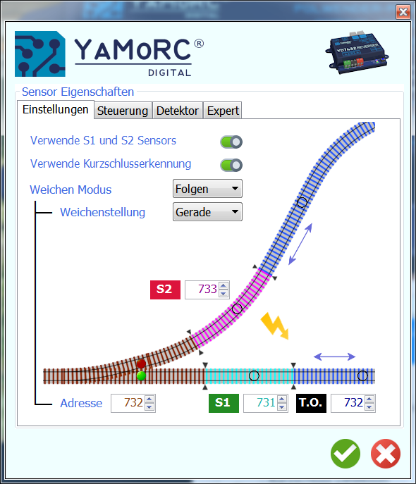 YaMoRC YD7432 Reverse loop including Railcom detection. - dcctrainautomation.co.uk
