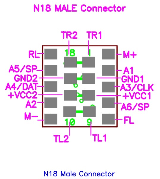 Train-O-Matic Next18 Male Adaptor Board - dcctrainautomation.co.uk