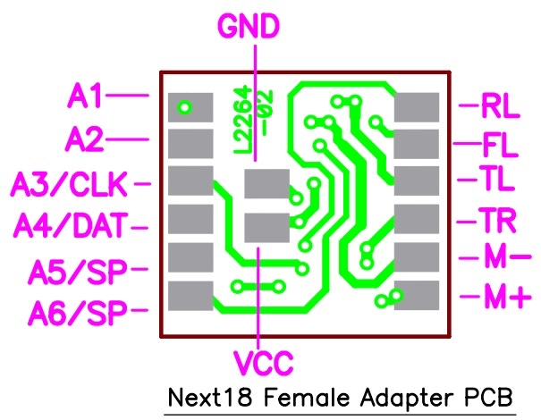 Train-O-Matic Next18 Female Adaptor Board (type 2) - dcctrainautomation ...