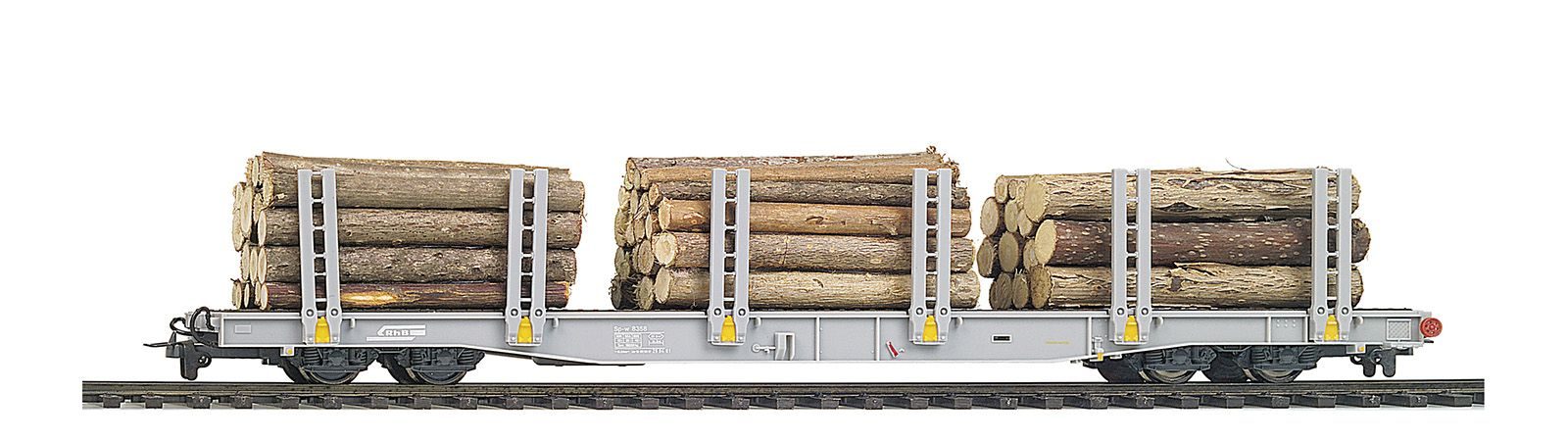 BEMO 2281119 RhB Sp-w 8359 stake wagon with real wood load ...