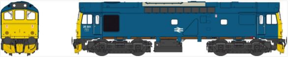 Class 25/3 25301 BR Blue With Domino Headcodes - dcctrainautomation.co.uk