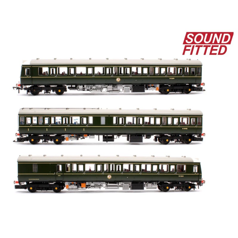 Bachmann 35-503SF Class 117 3-Car DMU R334 BR Green (Small Yellow ...