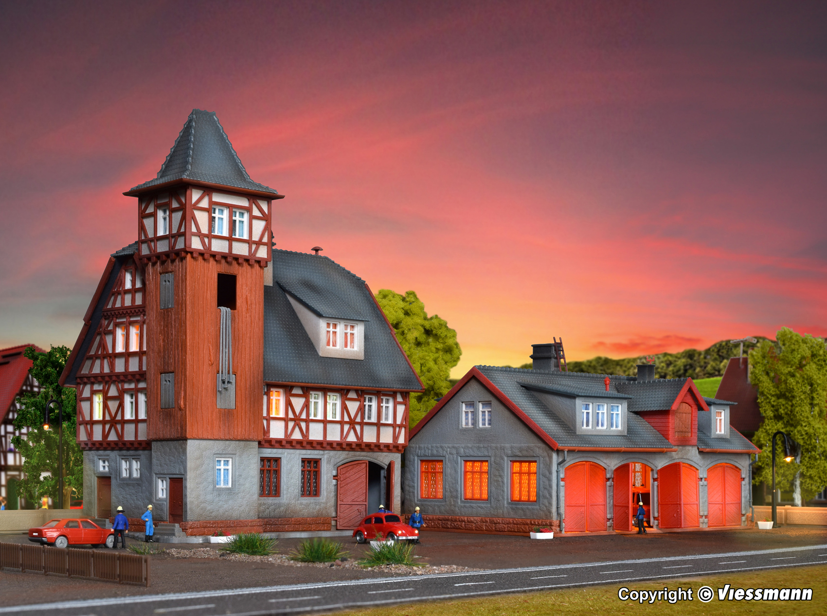 Vollmer 47780 Five Bay Fire Station Kit - dcctrainautomation.co.uk