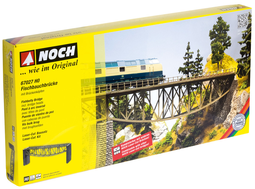 Noch N67027 Fishbelly Bridge Laser Cut Kit 36cm - dcctrainautomation.co.uk
