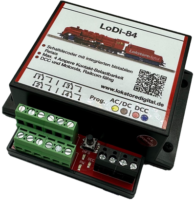 LoDi-84 switching decoder with 4 integrated relays - dcctrainautomation ...