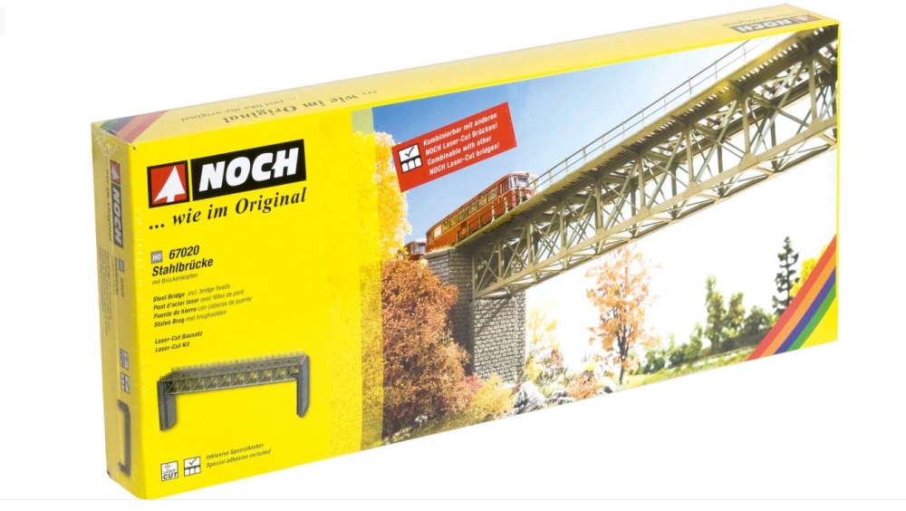 Noch 67020 Steel Bridge Laser Cut Kit 37.2cm - dcctrainautomation.co.uk