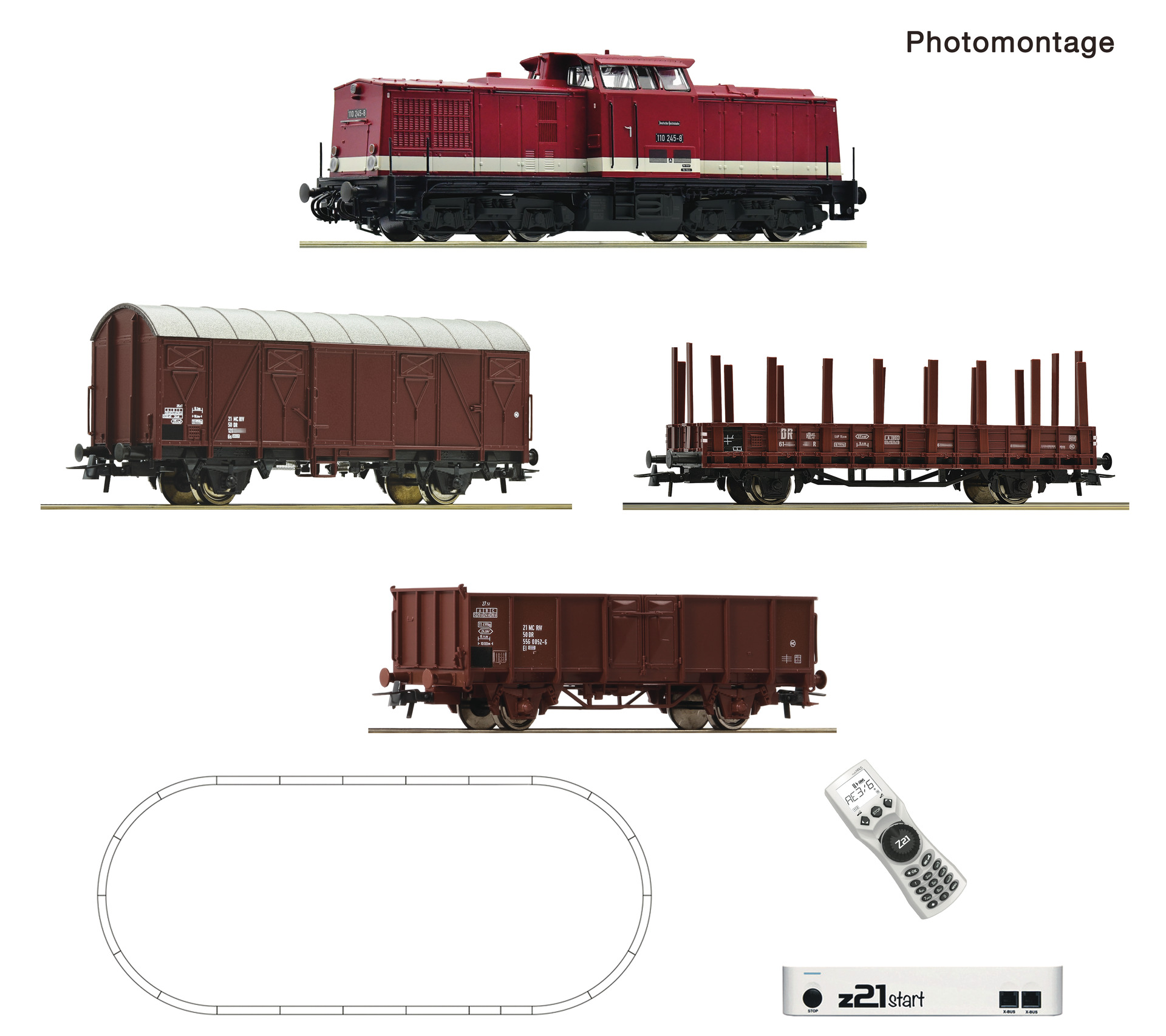 ROCO 5110009 DR BR110 Diesel Freight Starter Set IV (DCC-Fitted ...
