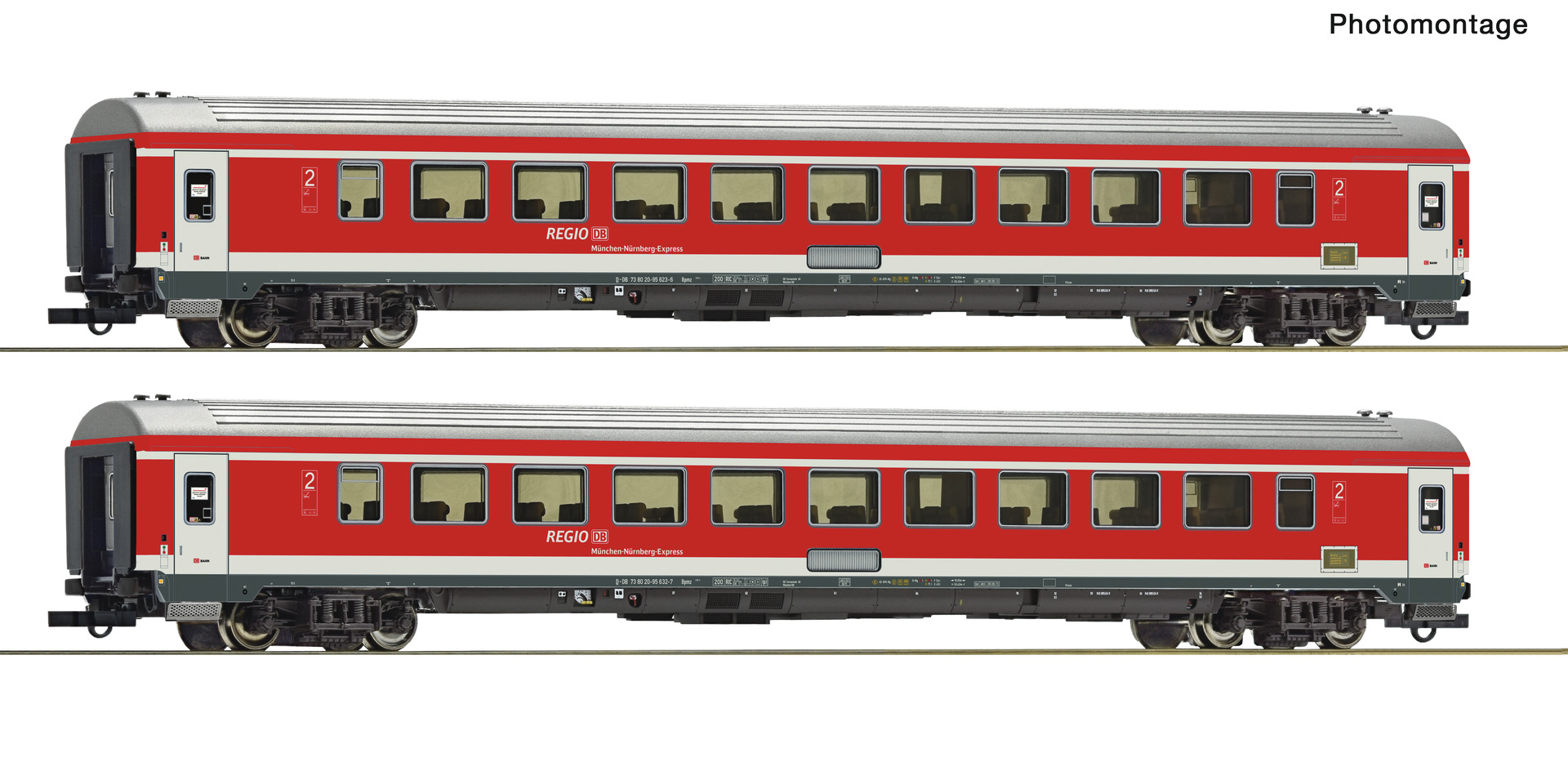 ROCO 6200097 DBAG RE Bpmz MUC-NBG Coach Set (2) VI - dcctrainautomation ...