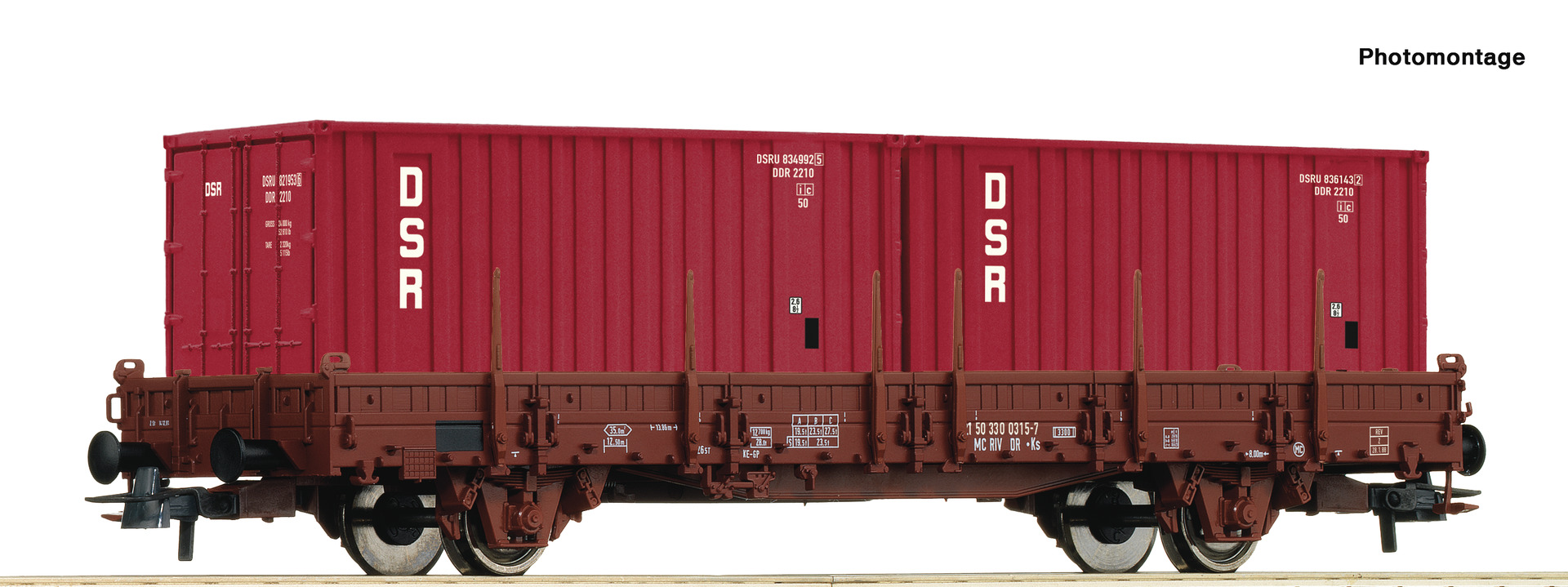 ROCO 6600138 DR Ks Stake Wagon w/DSR Container Load IV ...