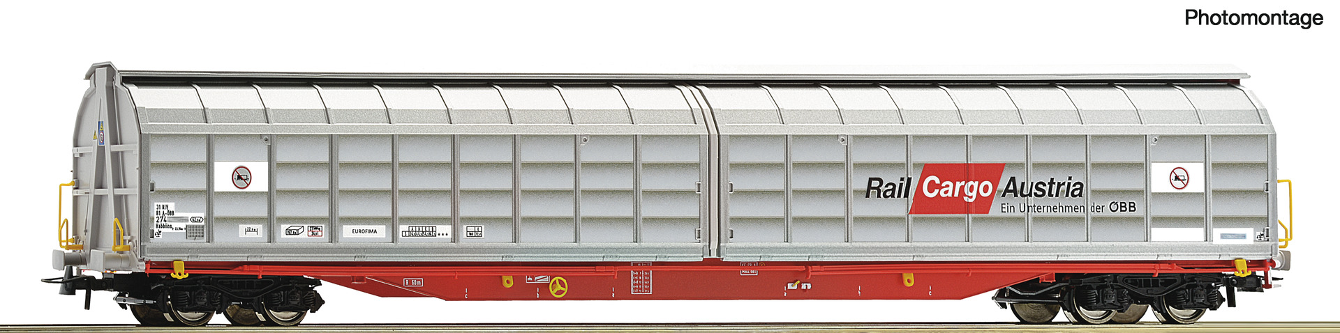 ROCO 6600164 Rail Cargo Austria Habbiins Sliding Wall Wagon VI - dcctrainautomation.co.uk