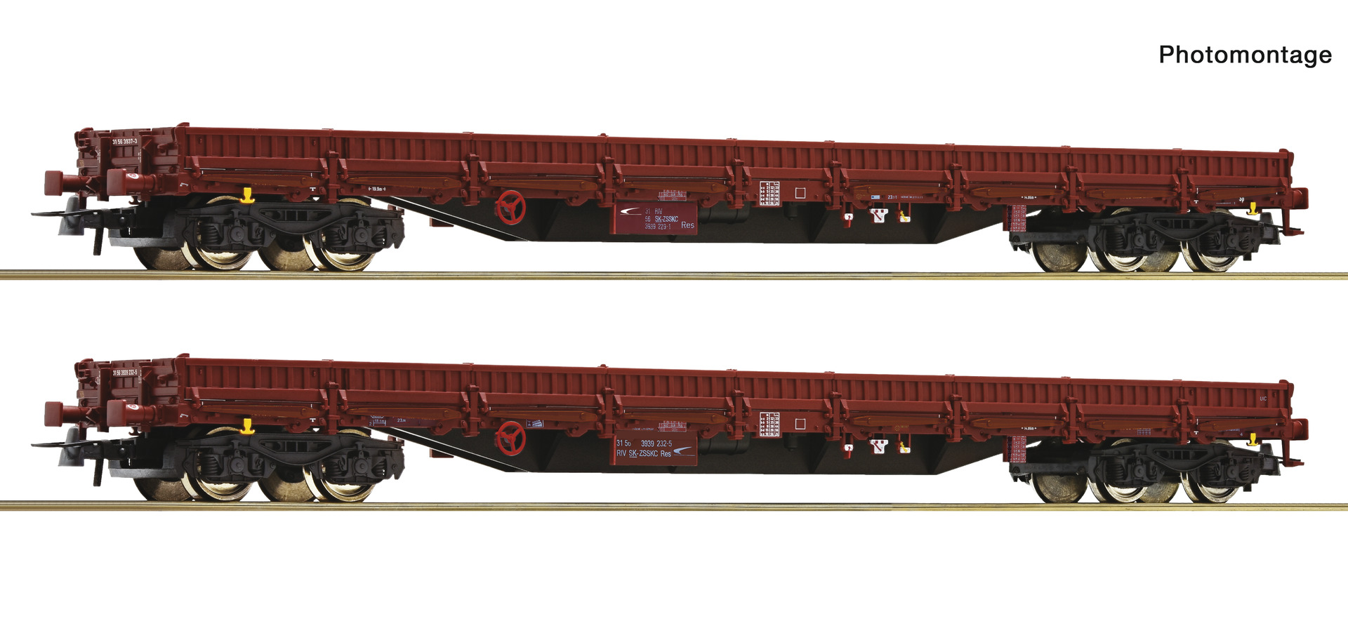 ROCO 6600186 ZSSK Cargo Res Bogie Stake Wagon VI - dcctrainautomation.co.uk