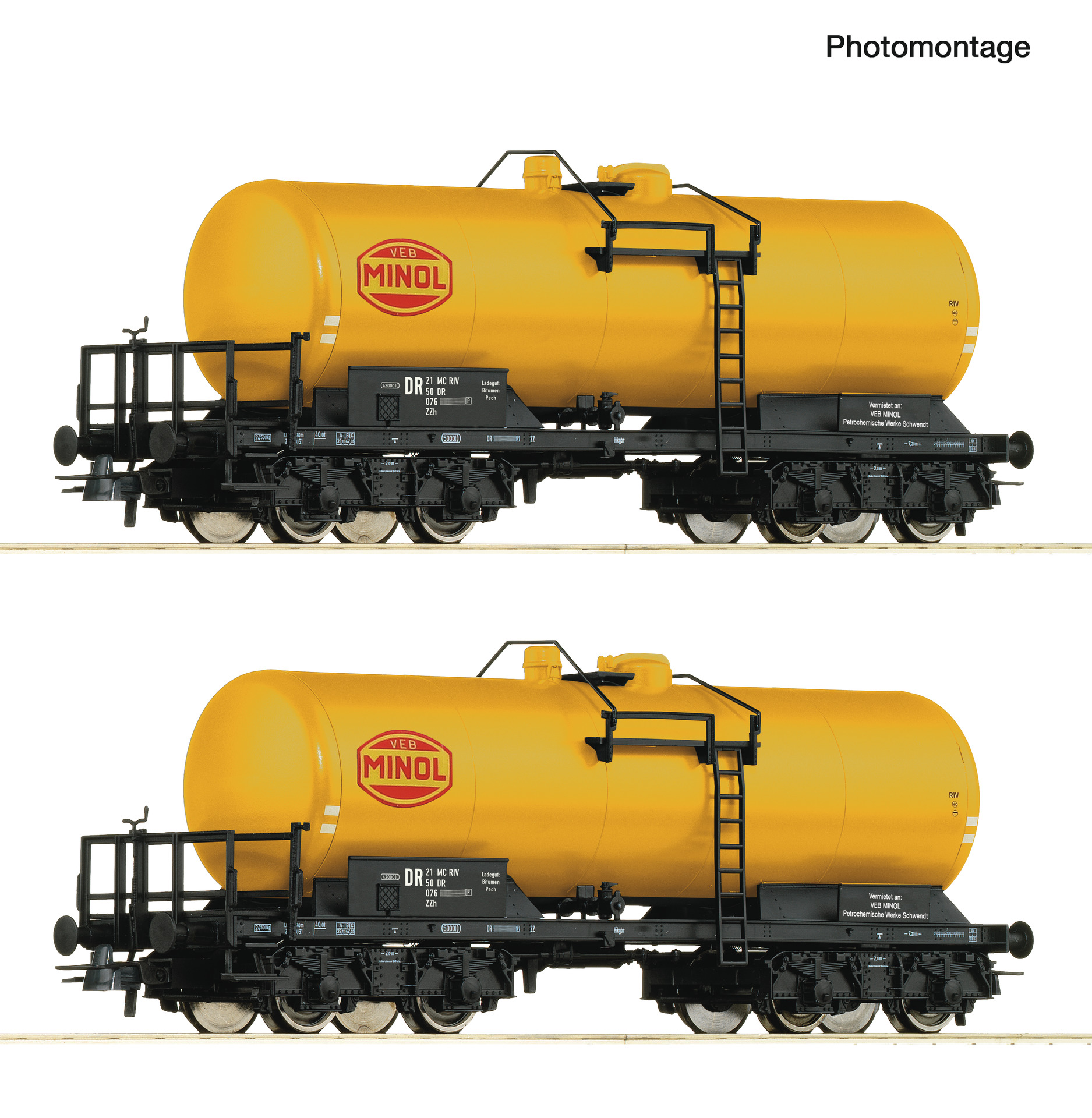 ROCO 6600199 DR Minol Bogie Tank Wagon Set (2) IV - dcctrainautomation ...