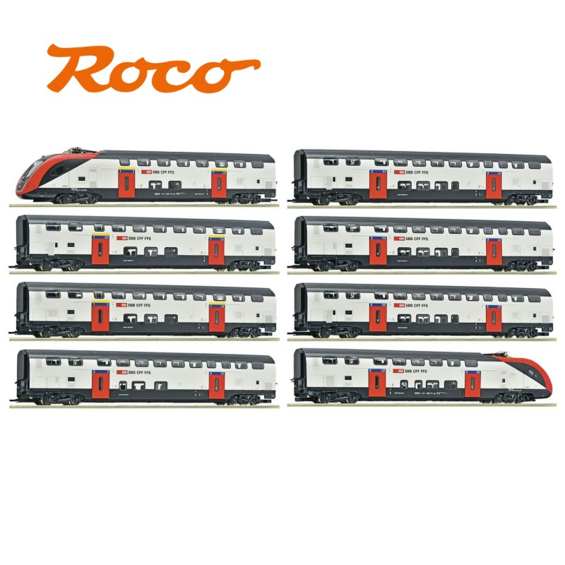 ROCO 7700007 SBB RABe502 8 Car Bi-Level EMU VI - dcctrainautomation.co.uk