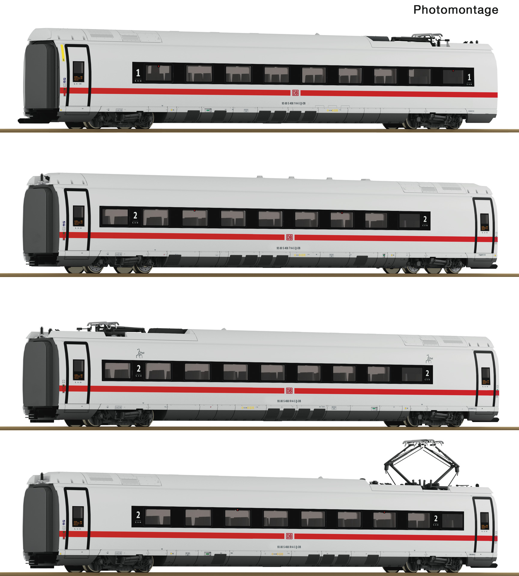ROCO 7710018 DBAG ICE3neo Intermediate Coach Set (4) VI ...