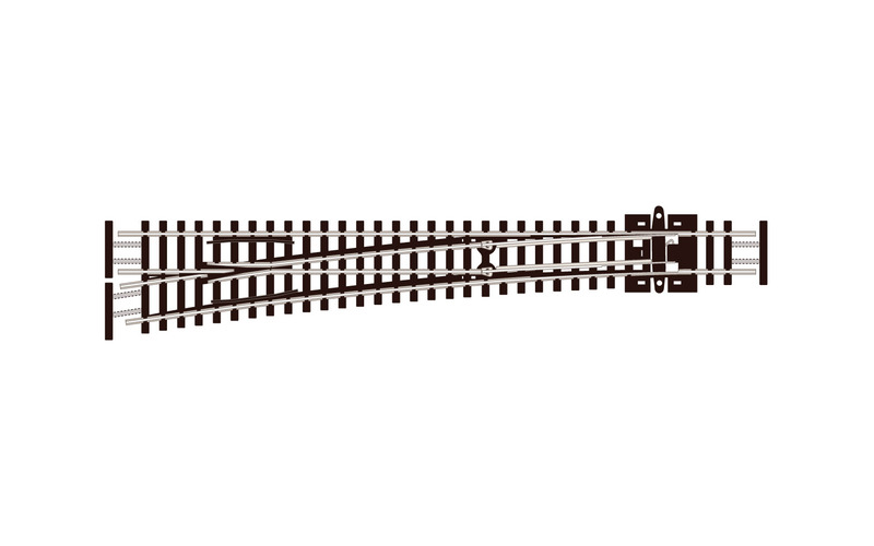 PECO SL-E389F Code 55 Turnout, Large Radius, L/H - dcctrainautomation.co.uk