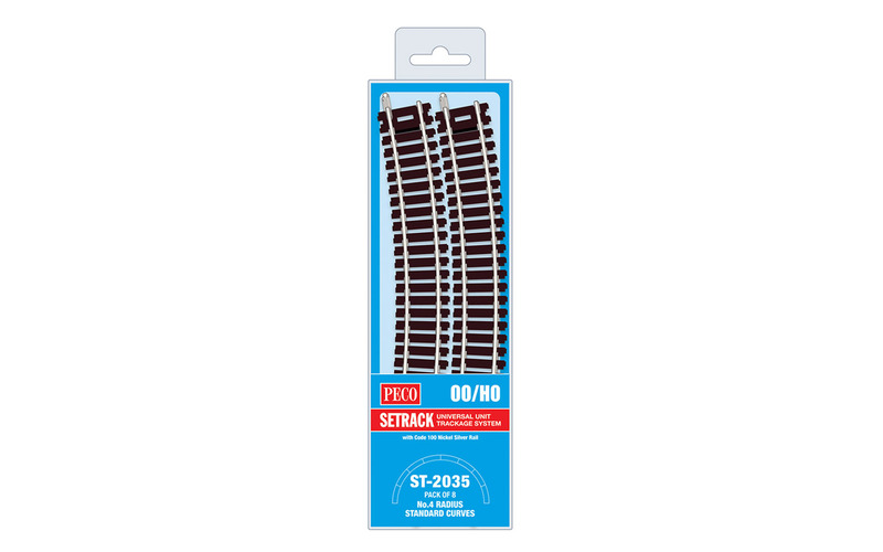 PECO ST-2035 Setrack OO/HO Code 100 Radius 4 Standard Curve Pack (8 x ...