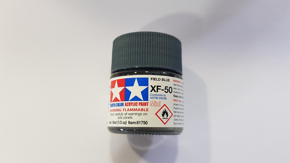 Tamiya MINI XF-50 FIELD BLUE Acrylic Paint 10ml - dcctrainautomation.co.uk