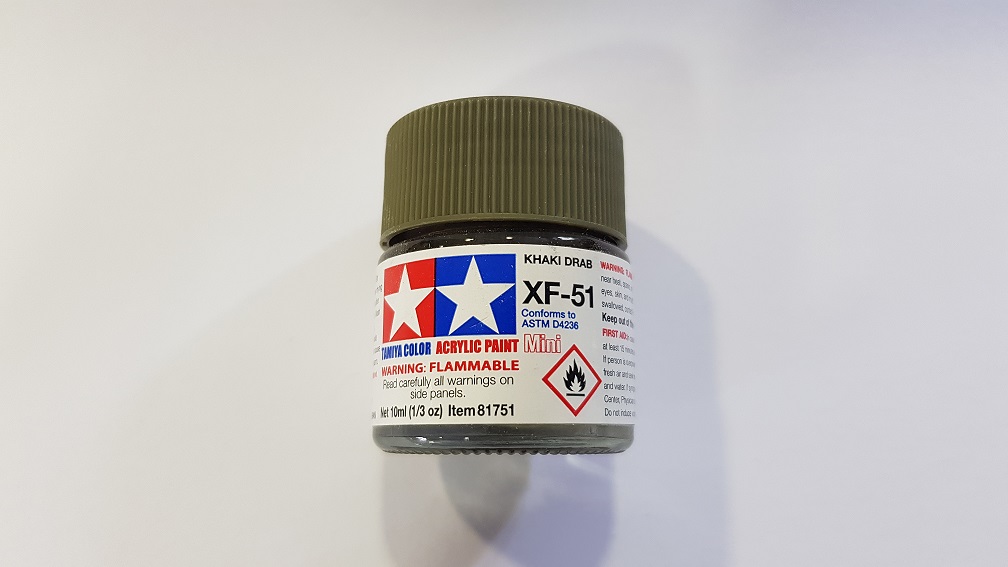 Tamiya MINI XF-51 KHAKI DRAB Acrylic Paint 10ml - dcctrainautomation.co.uk