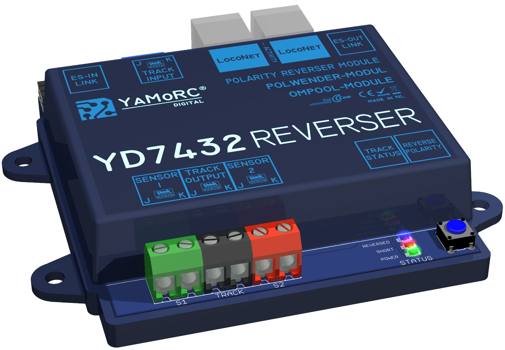 YaMoRC YD7432 Reverse loop including Railcom detection. - dcctrainautomation.co.uk
