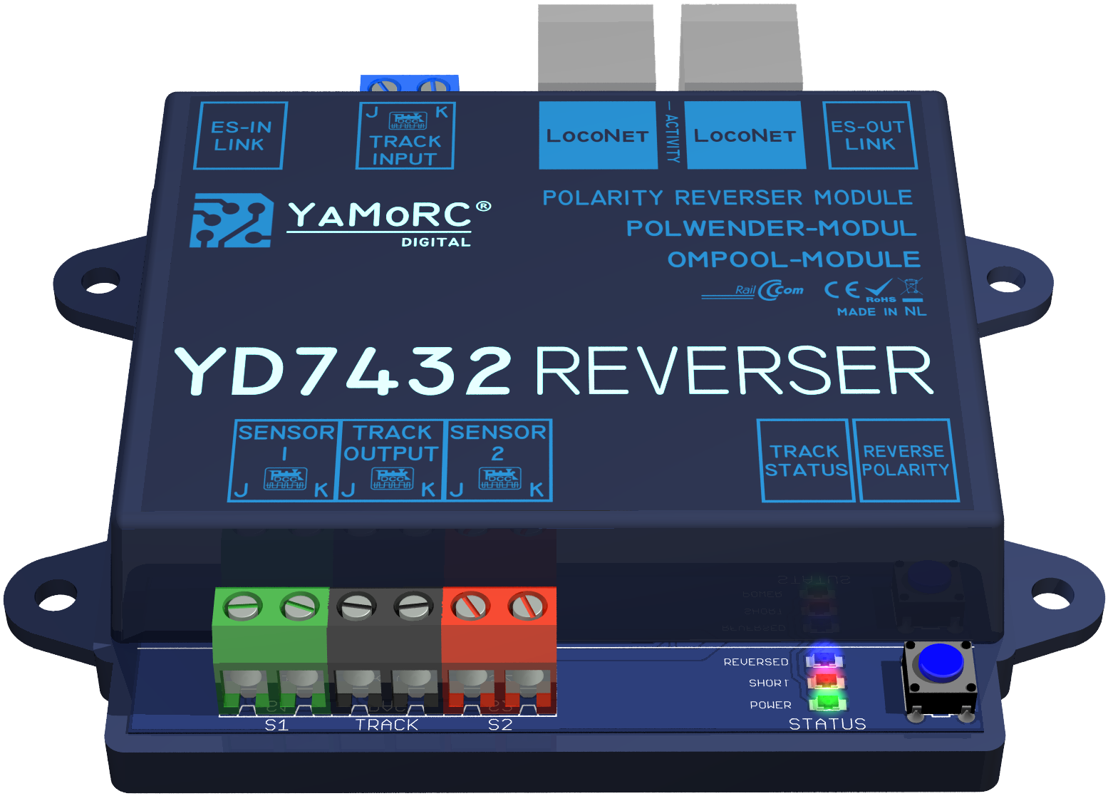YaMoRC YD7432 Reverse loop including Railcom detection. - dcctrainautomation.co.uk