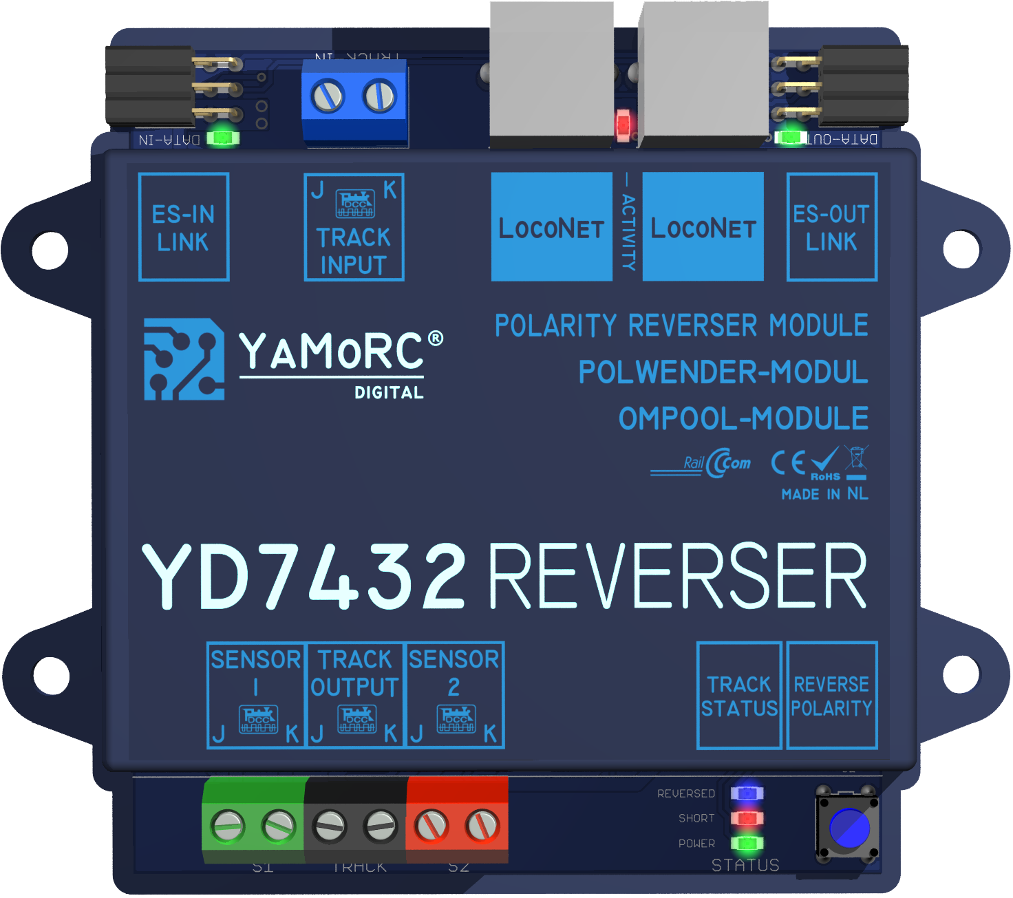 YaMoRC YD7432 Reverse loop including Railcom detection. - dcctrainautomation.co.uk