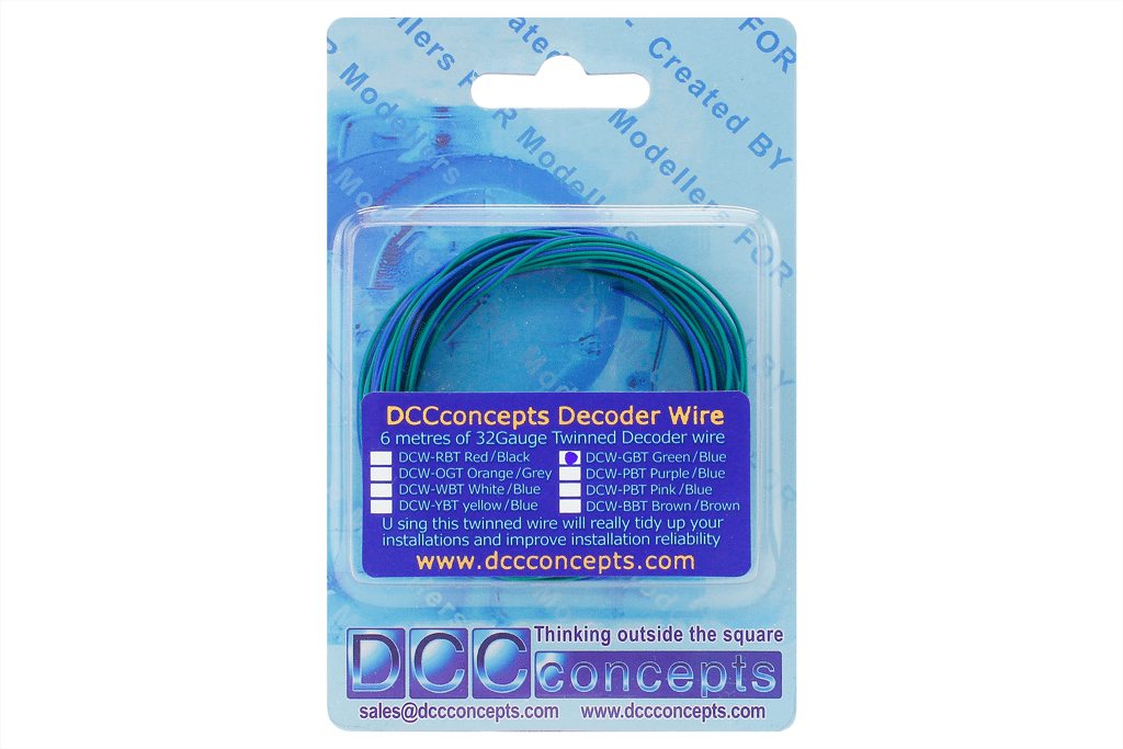DCC Concept Twin Decoder wire Stranded 6m (32g) Green/Blue ...