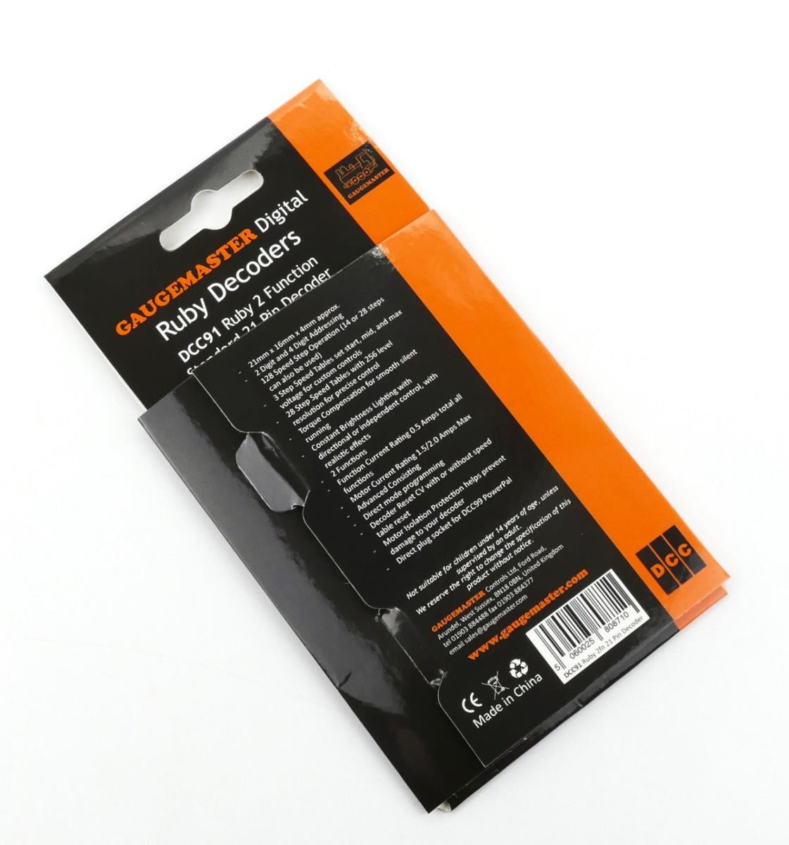 Gaugemaster DCC91 Ruby Series DCC Decoder 21pin - dcctrainautomation.co.uk