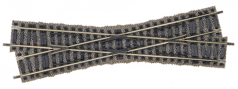 Fleischmann 6163 - Crossover track, right hand crossing, 18 Degree ...