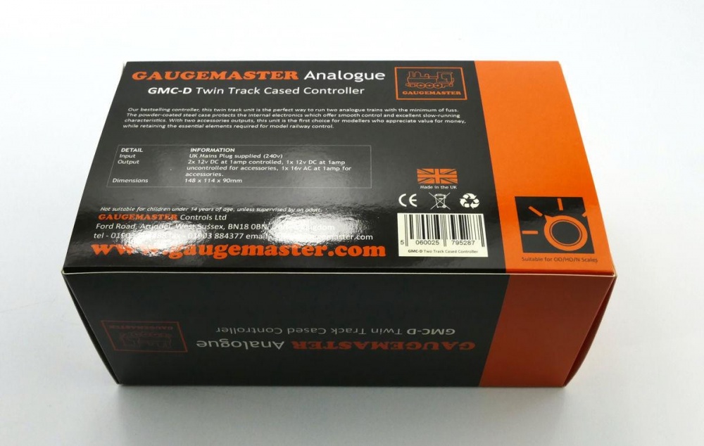 Gaugemaster Twin Track Cased Controller GMC-D - dcctrainautomation.co.uk