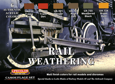 LifeColor Rail Weathering Set (22ml x 6) - dcctrainautomation.co.uk
