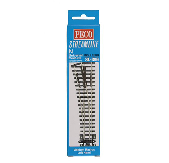 Peco SL-396 Left hand medium point with insulfrog - dcctrainautomation ...