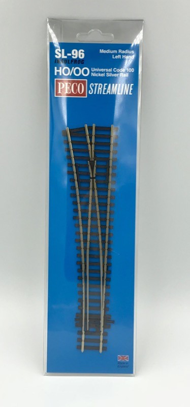 Peco SL-96 Left hand medium point insulfrog - dcctrainautomation.co.uk