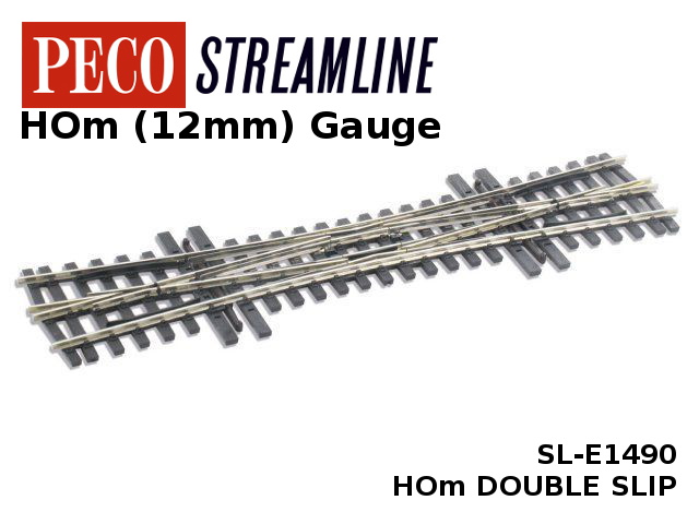 Peco SL-E1490 Double Slip HOm gauge Code 75 - dcctrainautomation.co.uk